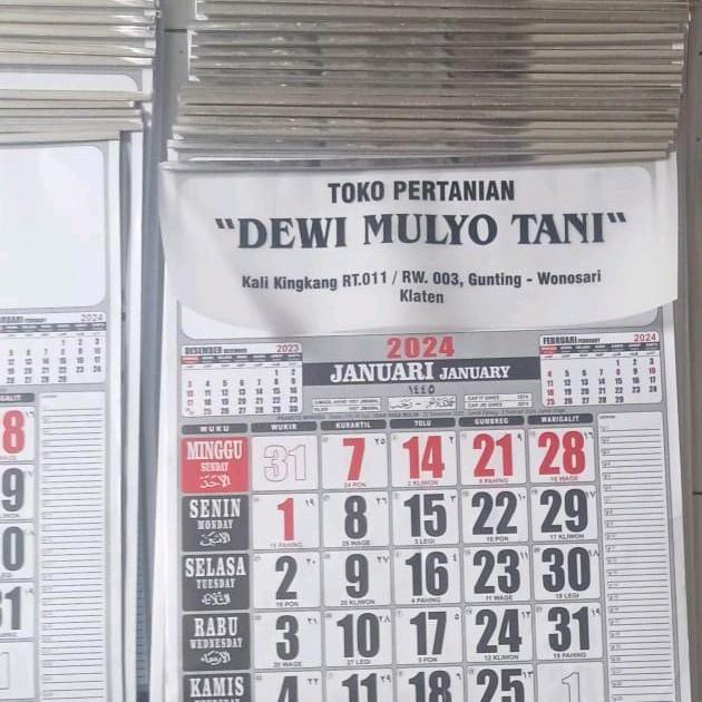 Kalender Dinding Terbaru 12 bulan Custom Sablon - Shop | Tokopedia