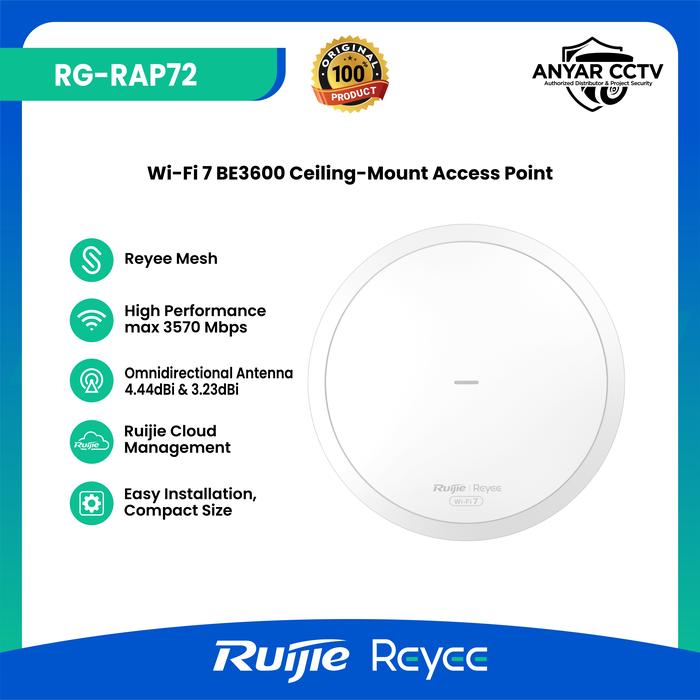 Jual RUIJIE RG-RAP72, Wi-Fi 7 BE3600 Ceiling-Mount Access Point - Kota ...
