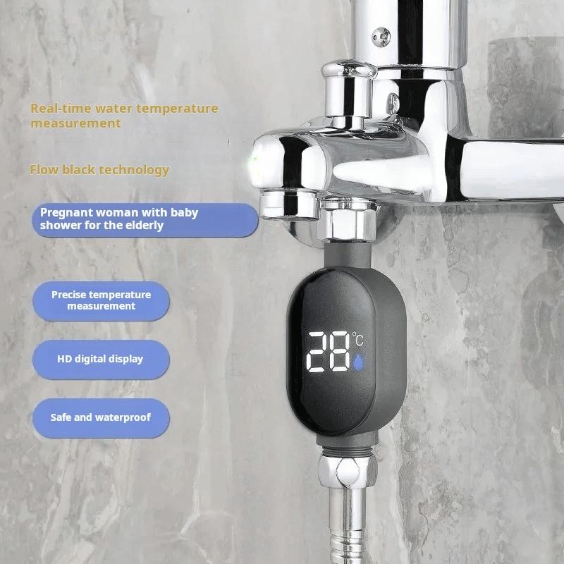 Household shower temperature display visible LED bath temperature ...