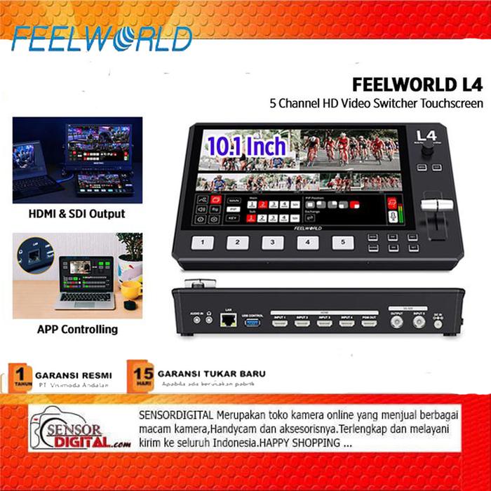 Jual FeelWorld L4 Touch Screen Multi Camera Video Mixer Livestream ...