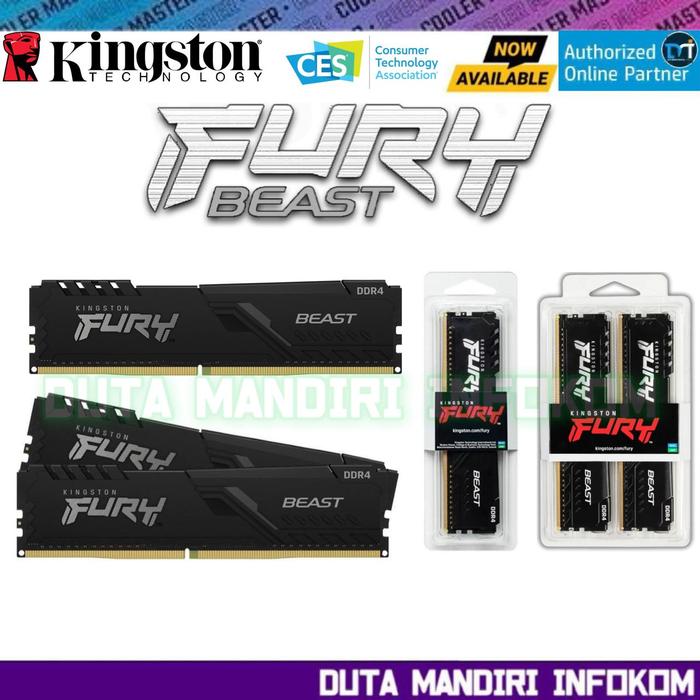 Promo Kingston FURY BEAST DDR4 16GB 32GB 64GB PC25600 3200Mhz - Channel ...