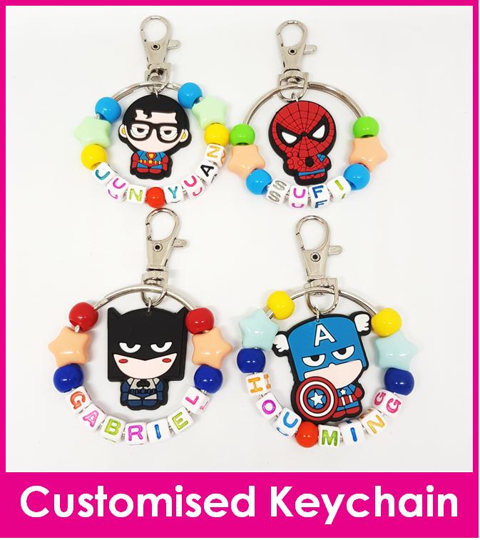 Superhero / Avengers / Customised Cartoon Ring Name Keychain - TikTok ...