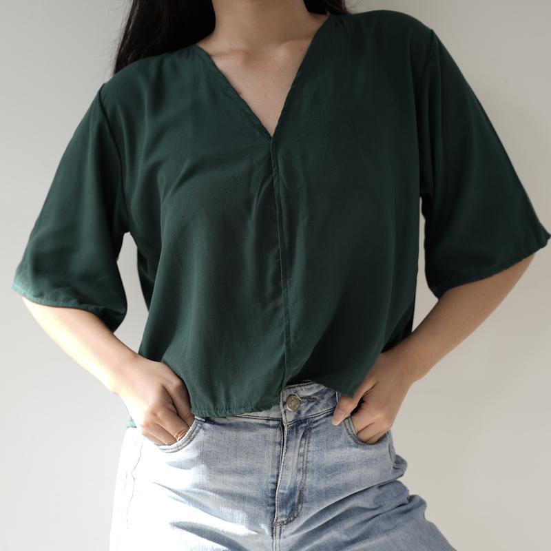 GotU.Ph's KAYE “Rich Tita Top” Soft Linen V-neck Blouse 23”width ...