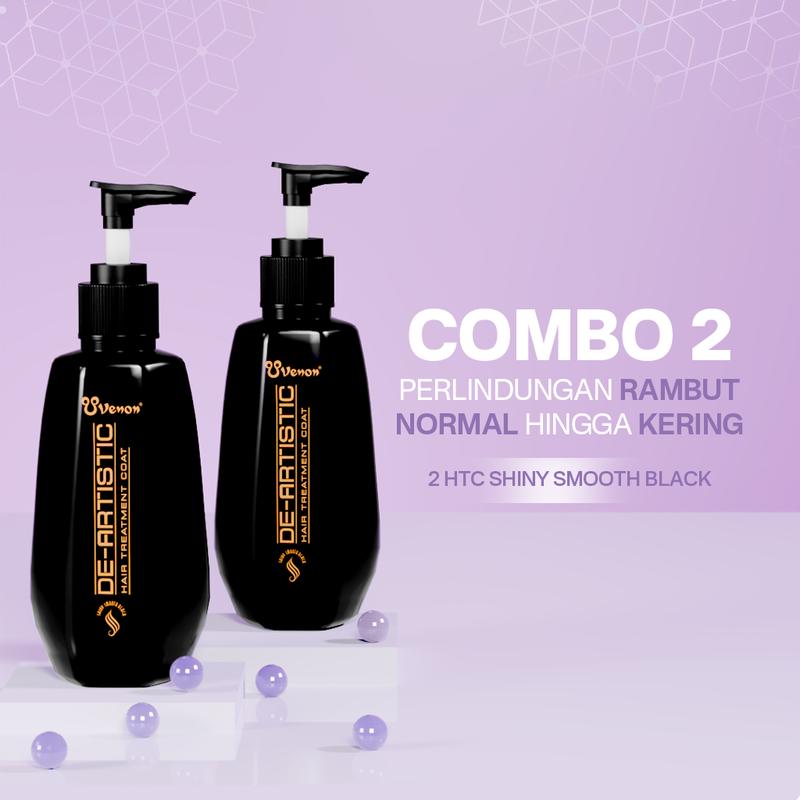 VENON Combo 2 Hair Serum Treatment Coat Shiny Smooth Black With Vitamin ...