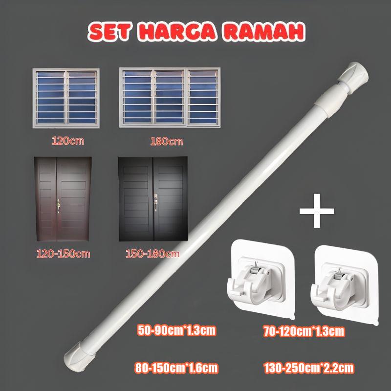 No Punching Telescopic Rod Extendable Tension Rod Shower Curtain ...