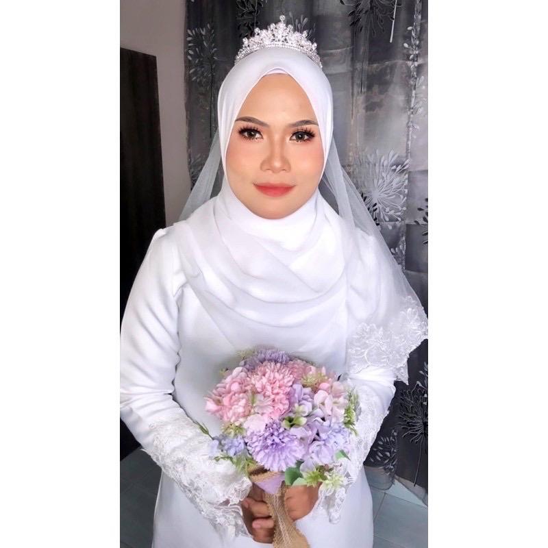 Veil Pengantin 1.5m Lace Bridal Veil Bride Veil Nikah - TikTok Shop ...