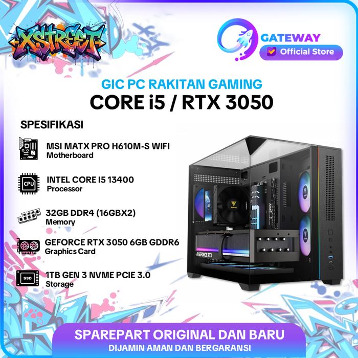Promo GIC XSTREET PC RAKITAN GAMING RTX 3050 CORE I5 13400F 32GB 1TB ...