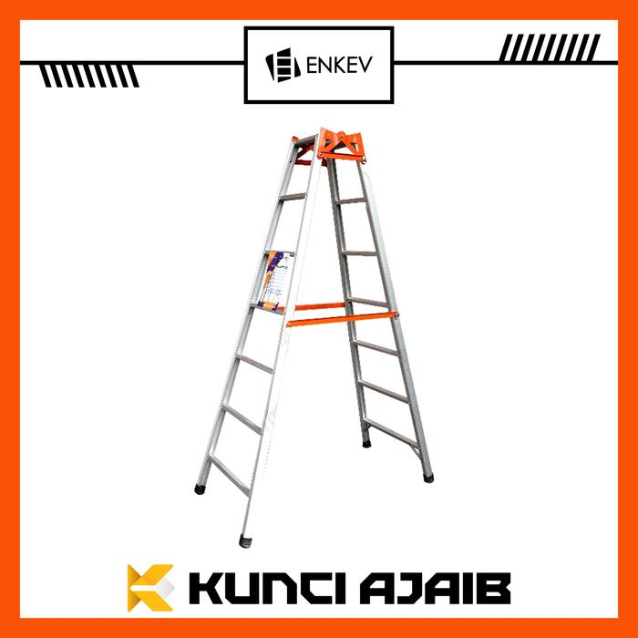 Jual ENKEV Tangga ALUMUNIUM 8 Step 250 cm 2.5 M - Tangga Lipat Rumah ...