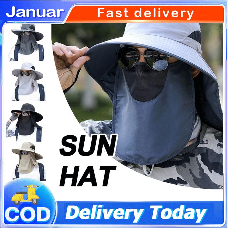Outdoor Windproof Sun Hat Hiking Hat Full Face Cover Protection ...