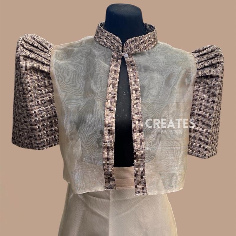 Modern Filipiniana Bolero Ethnic Brown - TikTok Shop Philippines