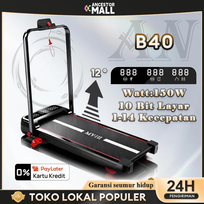 Promo 【Garansi seumur hidup】MY-HI Treadmill B40 Portable Treadmill ...