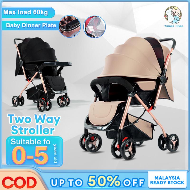 COD Murah Stroller Baby 2 Way Reversible Handle Foldable Stroller ...