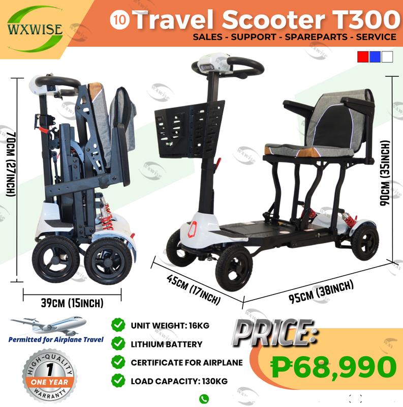 wxwise travel mobility scooter 4 wheels pwd senior portable and ...
