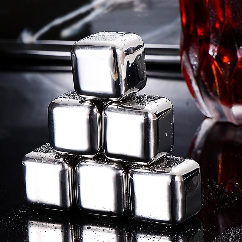 Es Batu Stainless Steel Pendingin Minuman Reusable Ice Cube Anti Karat ...