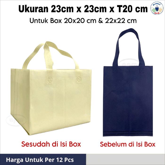 Jual Tas Spunbond Kotak Ukuran Luar 23cm x 23cm x T20cm Untuk Box 22x22 ...