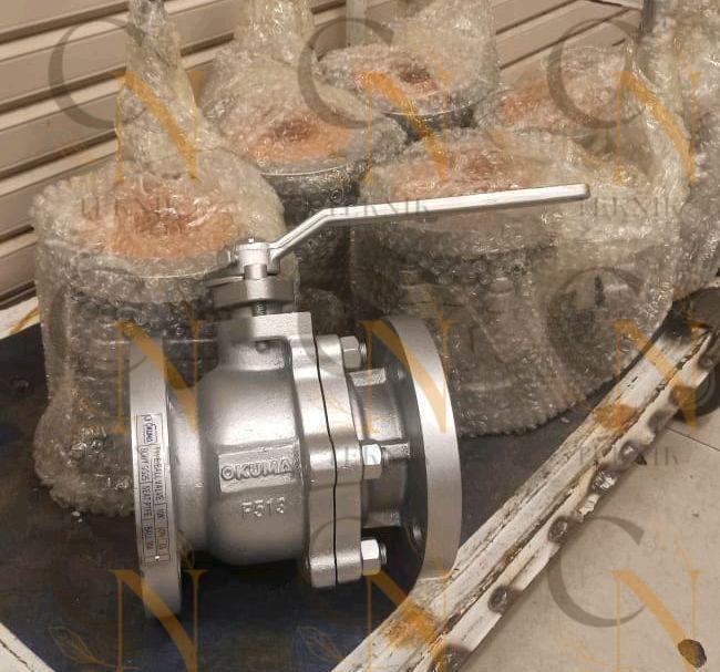 BALL VALVE OKUMA 2 1/2" INCH DN65 FLANGE JIS 10K CAST IRON ORIGINAL ...