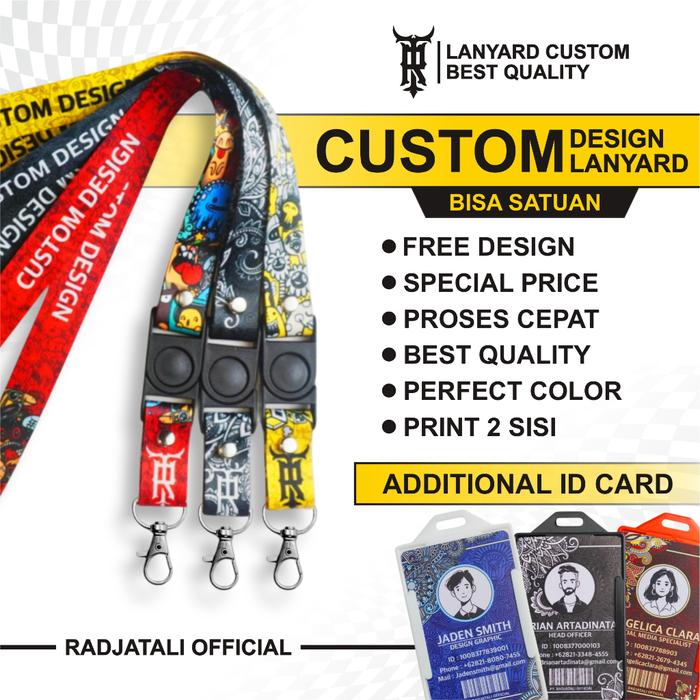 Jual [CUSTOM SATUAN] PAKET TALI LANYARD + ID CARD 2 SISI + FRAME ...