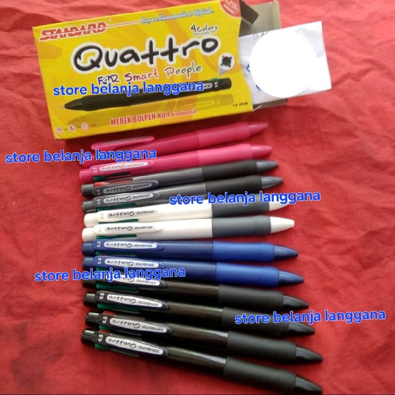 Pulpen 4 warna standart Quattro, semi Gel ,12pcs - Shop | Tokopedia