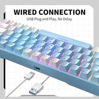 Promo RAIKU K61 Mechanical Keyboard 61-Keys Gaming Mini Keyboard 3-Pin ...