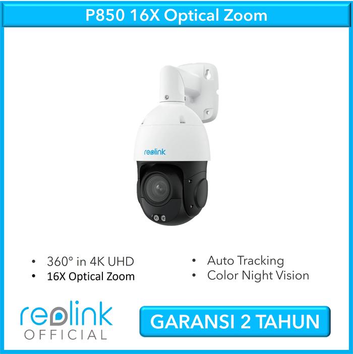 Jual Reolink P850 4K PTZ PoE Security Camera with 16X Optical Zoom Auto ...