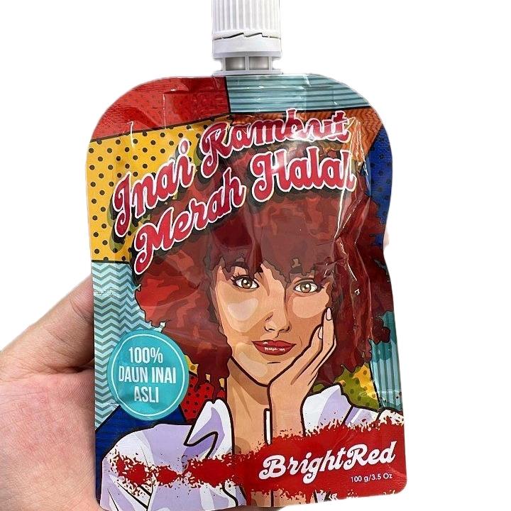 INAI RAMBUT MERAH HALAL 100% DAUN INAI ASLI Dye Hair Color BRIGHT ...