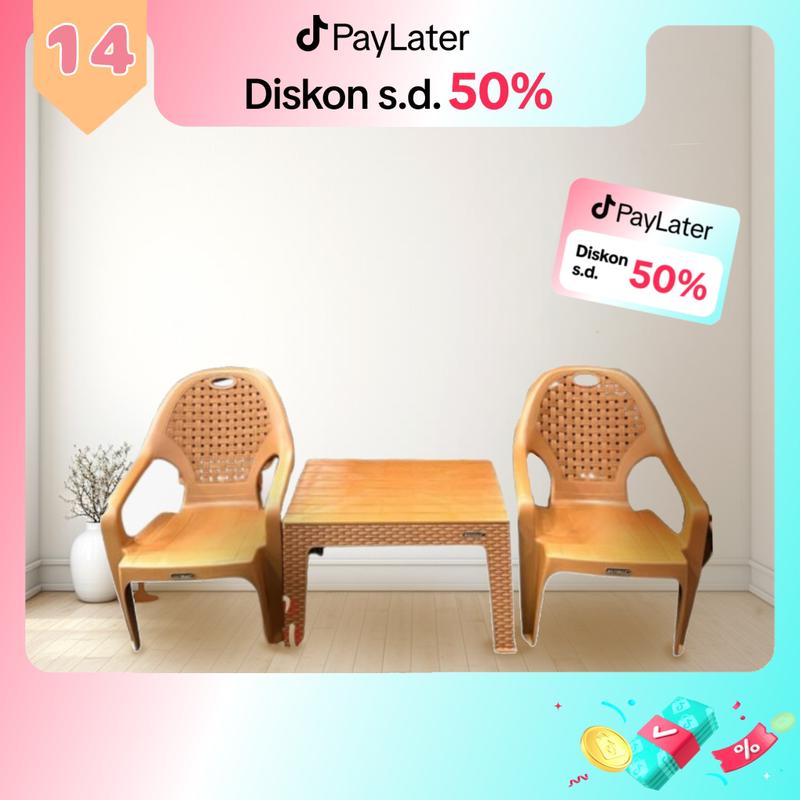 NAPOLLY KURSI TERAS SET 2 KURSI 932 & 1 MEJA MAPAN 45 COKLAT - Shop ...