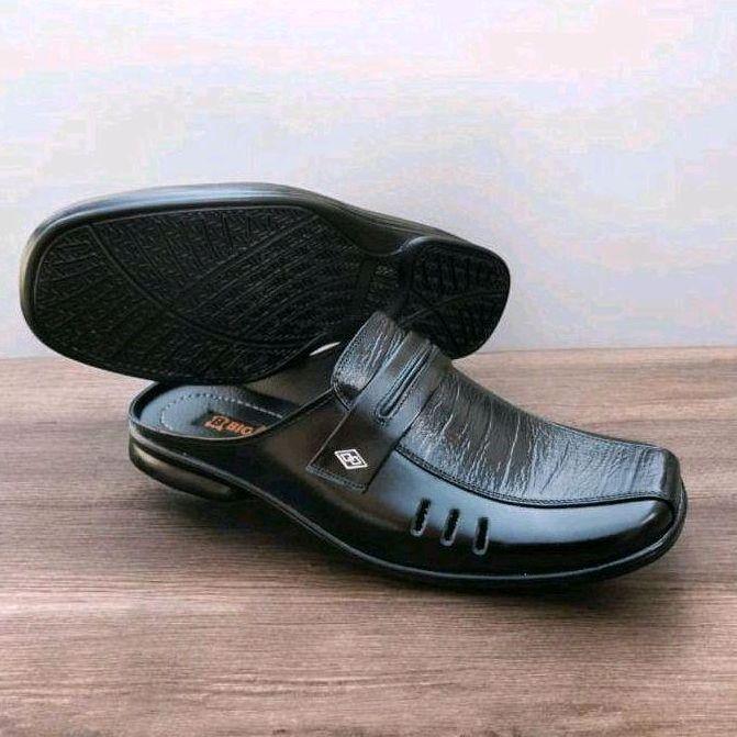 Slop/Sepatu sandal kulit pria HITAM..Lubang Trepes. kode BS.01 - Shop ...