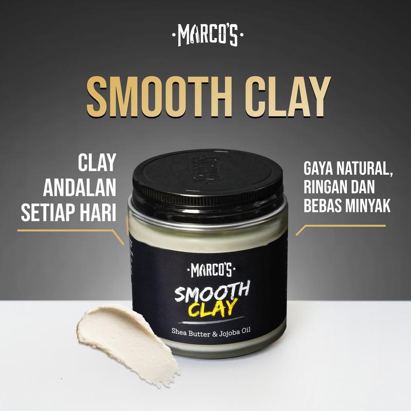 Marcos Smooth Clay 95G Pomade Clay Pria Mousse Strong Hold, Matte ...