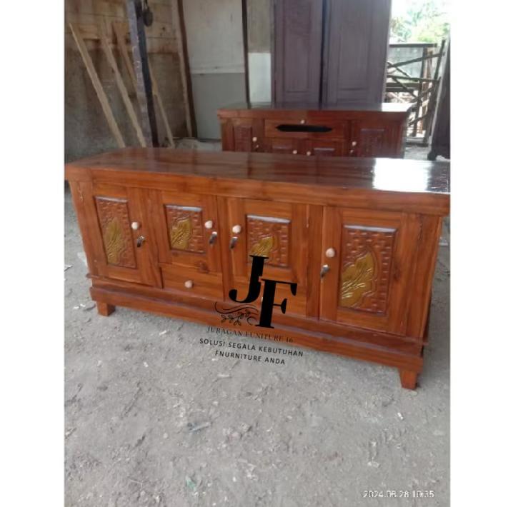 Bupet tv /lemari pajangan tv minimalais full kayu jati asli ukuran ...