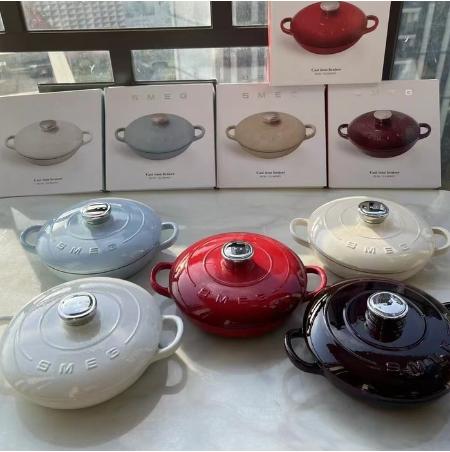 New Smeg Collection Pot 26cm Casserole Cast Iron Pot soup po - TikTok ...
