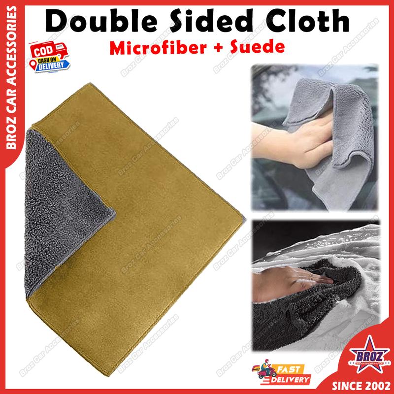 [COD] Double Sided Cloth Microfiber + Suede PVA Side Cloths Car ...