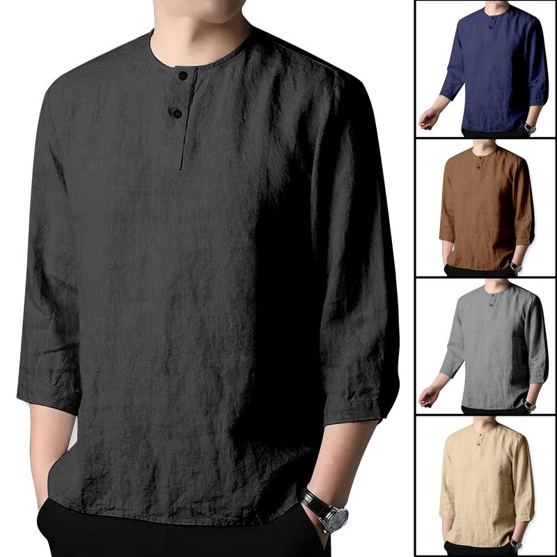 Mens Kurta Imam Lelaki Baju Muslim Top Shirt Kurta Raya ¾ Sleeves ...