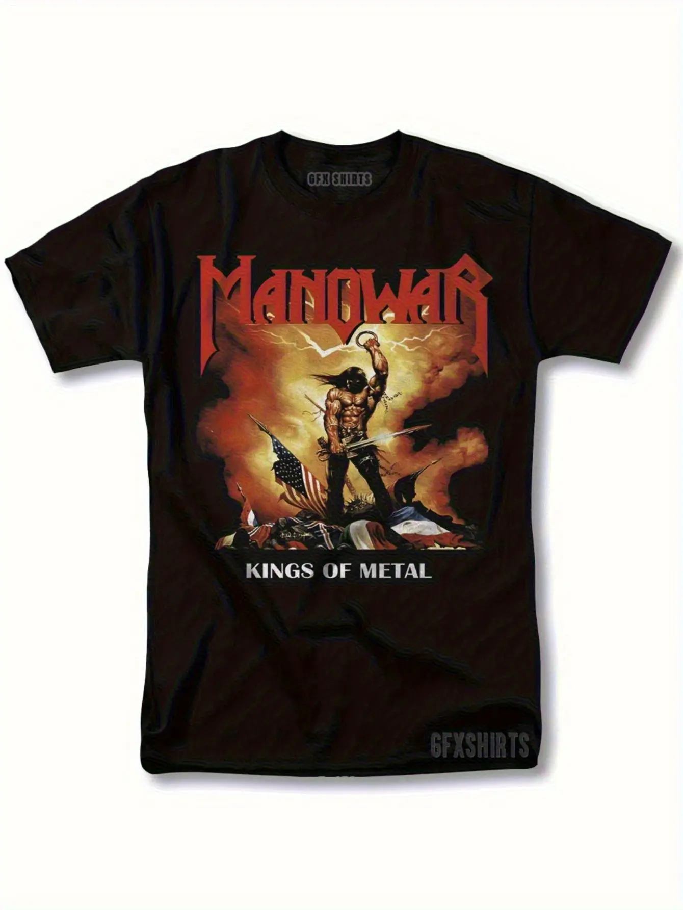 Manowar Kings of Heavy Metal Vintage Graphic T-Shirt - 220g Heavyweight ...