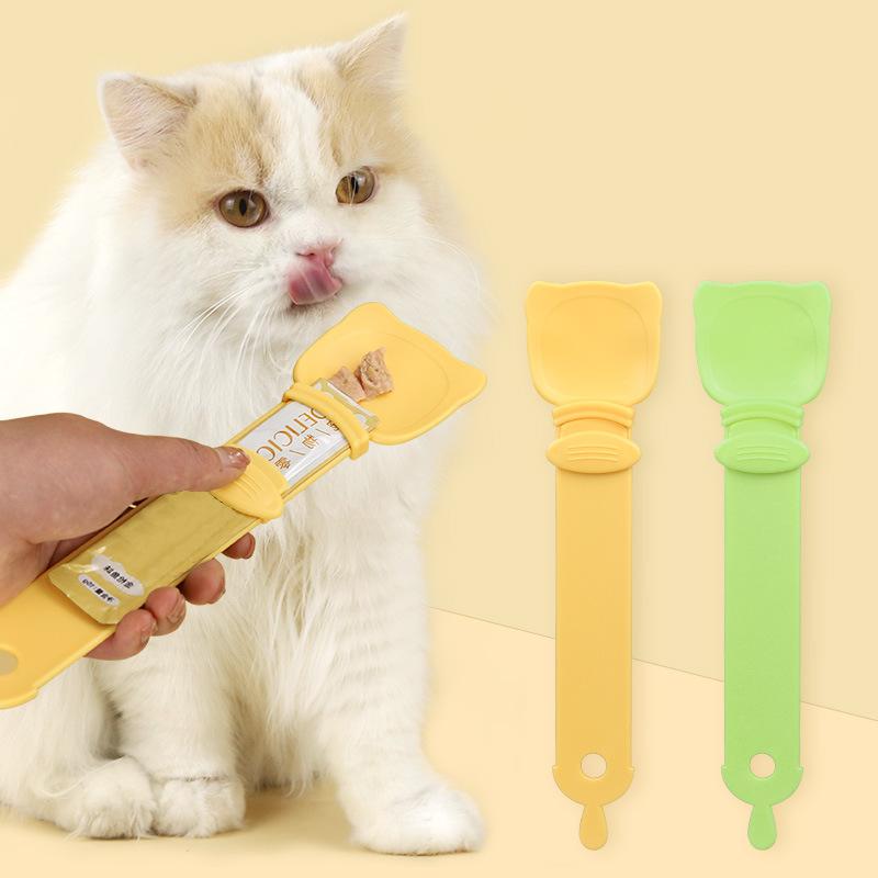 Cat Food Spoon Squeezer Special for Pet Snacks Cat Feeding Spoon ...