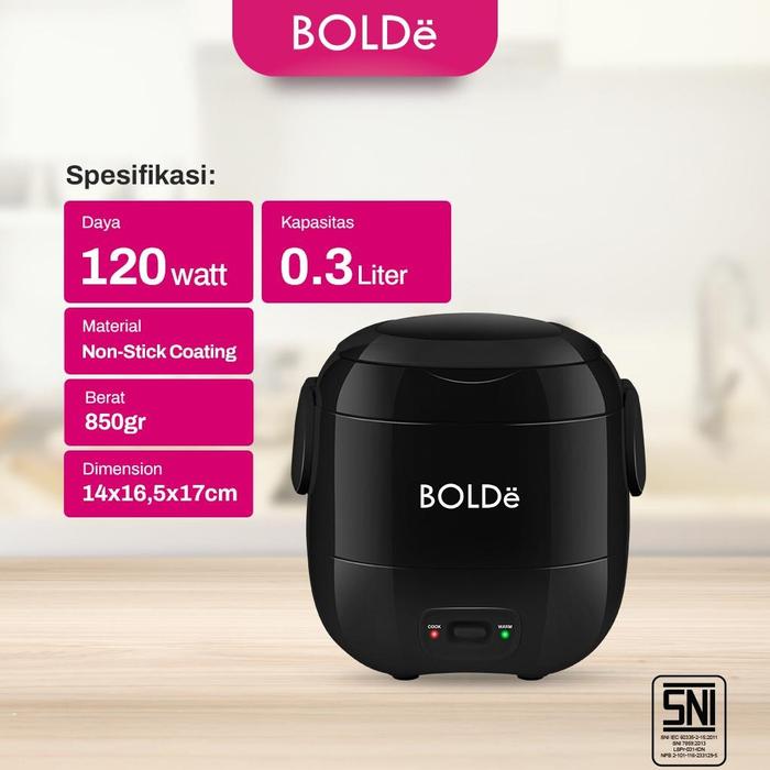 Promo BOLDe Super Cook Rice Cooker / Magic Com Mini 0.3 Liter 3 in 1 ...
