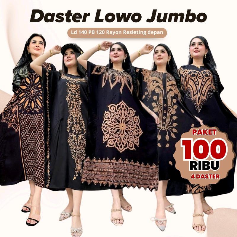 Paket Hemat 4pcs Daster Lowo Jumbo Rayon Super Busui Resleting - Shop ...