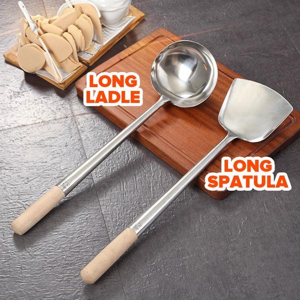 idrop Long 50CM Stainless Steel Wok Spatula & Ladle / Senduk - TikTok ...