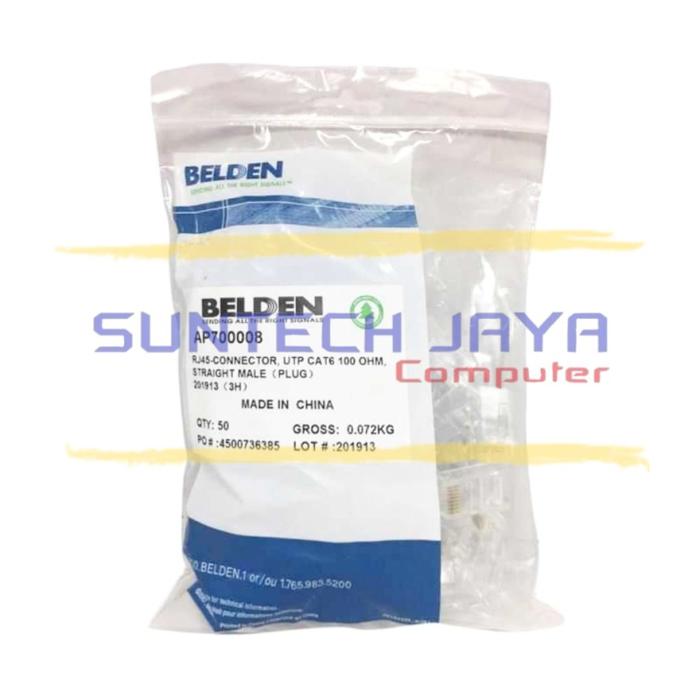 Jual [Per Bungkus] Belden RJ45 Connector Cat.6 (Konektor RJ-45 Cat6 ...