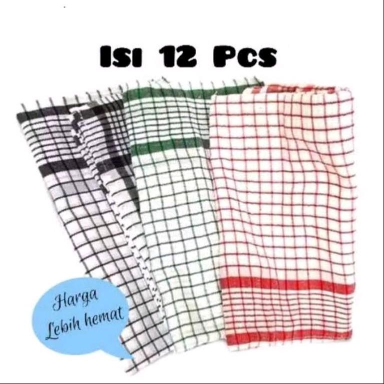 Kain Serbet Dapur Cotton/Katun isi 12 pcs Lebih Hemat Murah Cleaning ...