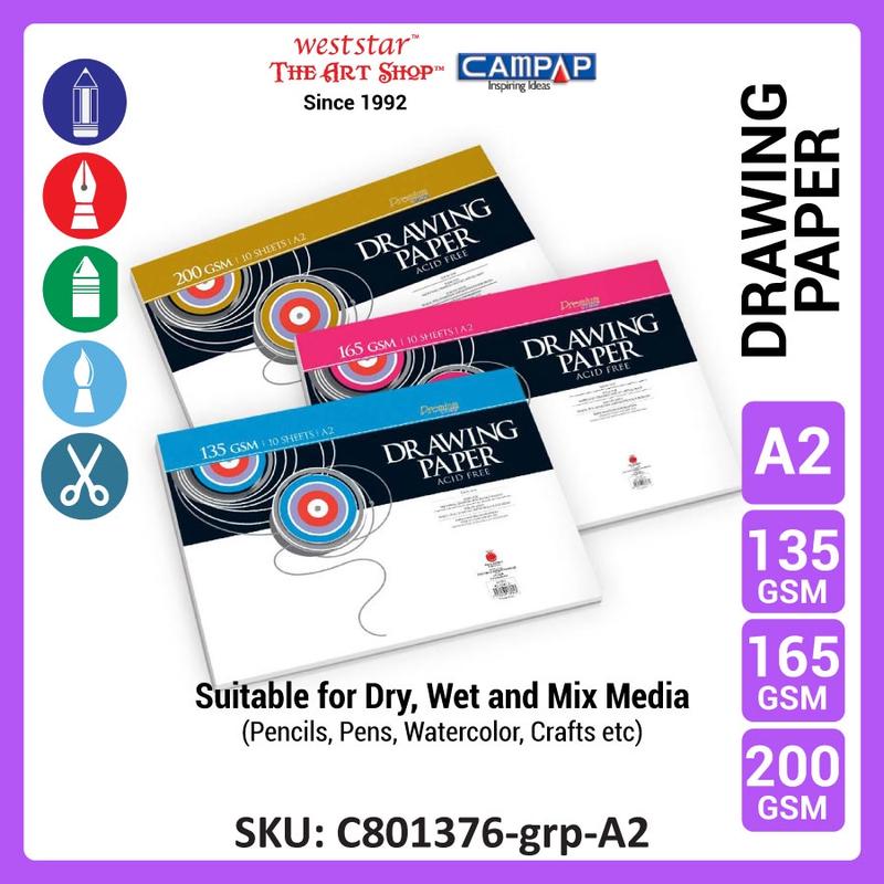 [Weststar TAS] A2 Campap Drawing Paper (135gsm, 165gsm, 200gsm ...