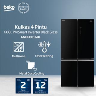 Jual Beko Kulkas 600L 4 Door, Inverter GNO6001GBL - Black Glass - Kota ...