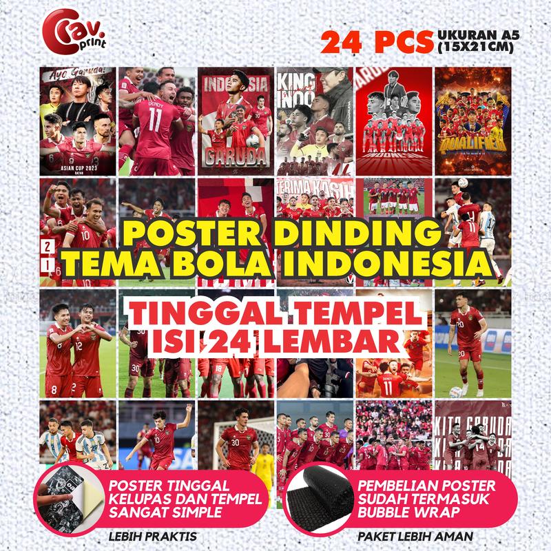 poster sticker bola indonesia - Shop | Tokopedia