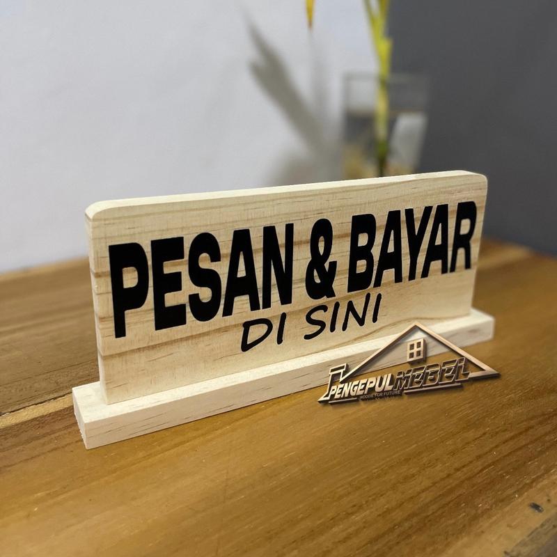 Papan Penanda PESAN & BAYAR DI SINI Duduk Minimalis Aestetik - Shop ...