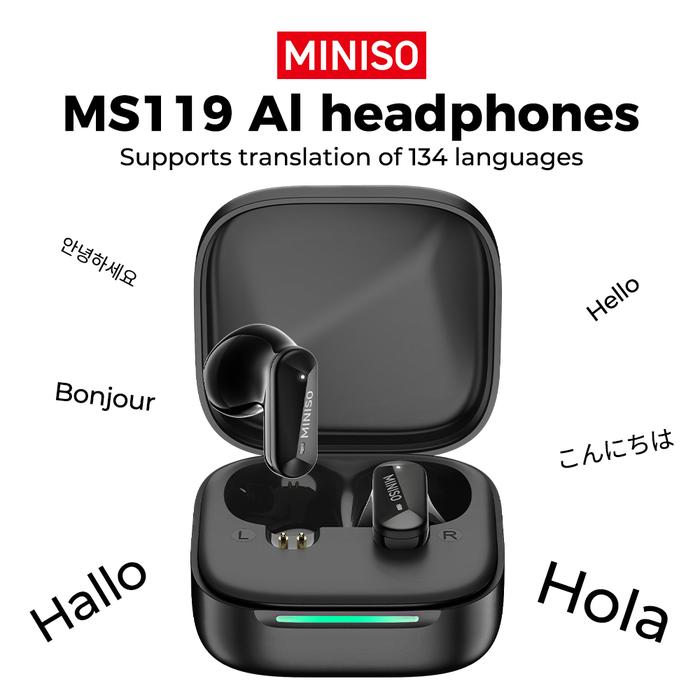 Promo MINISO MS119 TWS AI Smart Translation Bluetooth Headphones ...