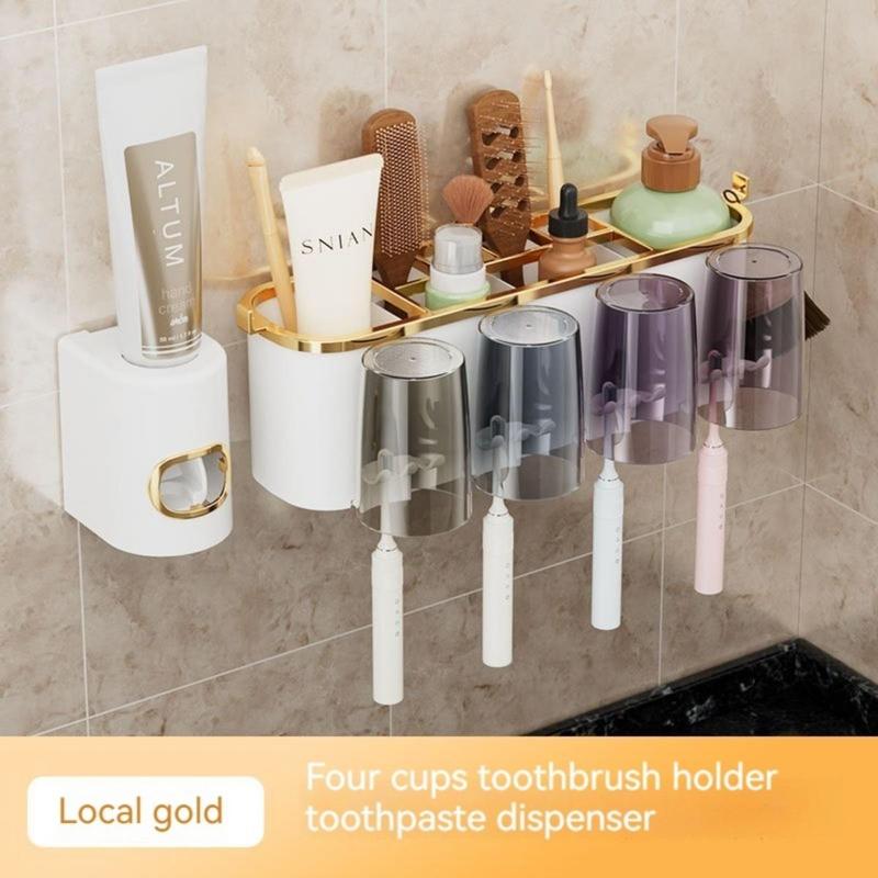 Wall-Mounted Toothbrush Holder Toothpaste Squeezer Razor Dispenser ...