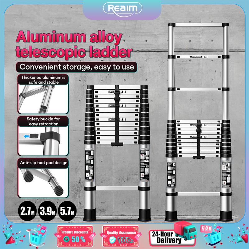 REAIM Aluminum Ladder 2.7/3.9/4.3/5.1M Ladder Aluminum Ladder - TikTok ...