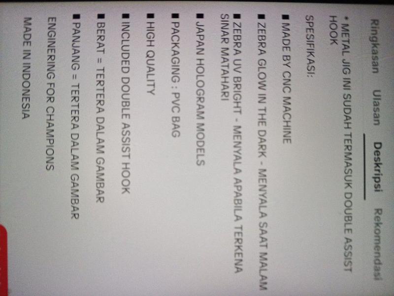 umpang mancing metal jig firelock AMG 40,60,80,100 gram - Shop | Tokopedia