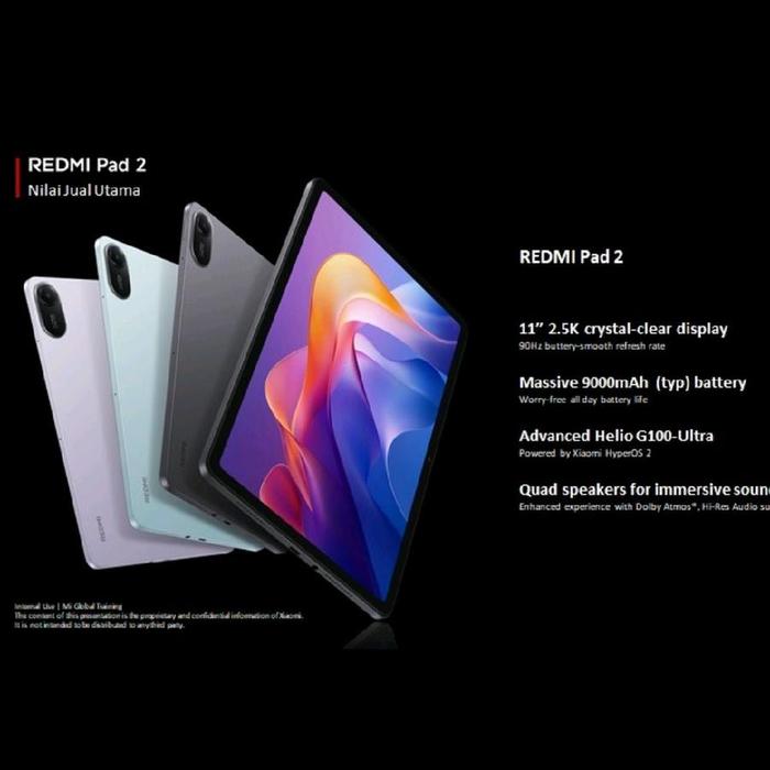 Jual Redmi Pad 2 Tab Tablet ram 4GB internal 128GB layar 11 inch 2.5K ...