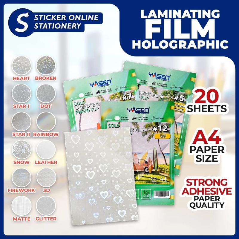 Yasen Holographic Cold Laminating Film Photo Top A4 Size 80 Microns - TikTok Shop Philippines