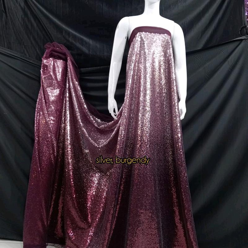 bahan/kain tile sequin gradasi/tille seribu payet gradasi - Shop ...